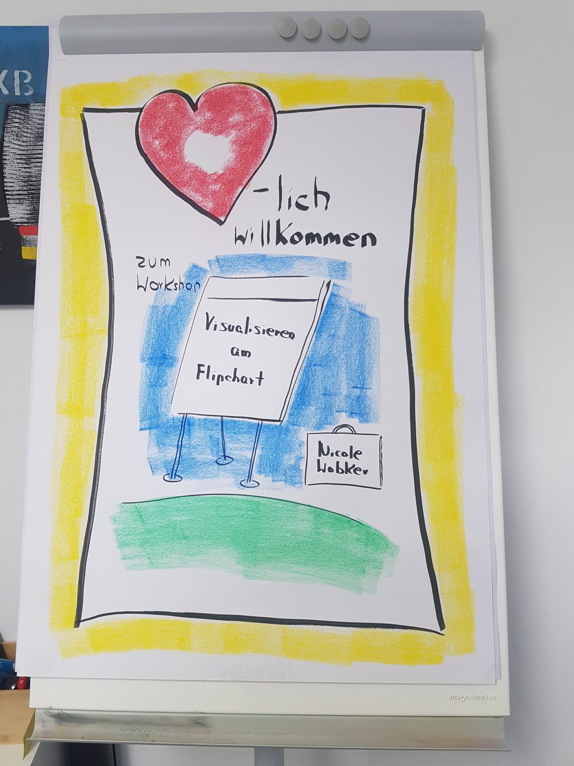 Postherzlich Willkommen Flipchart Vorlage
