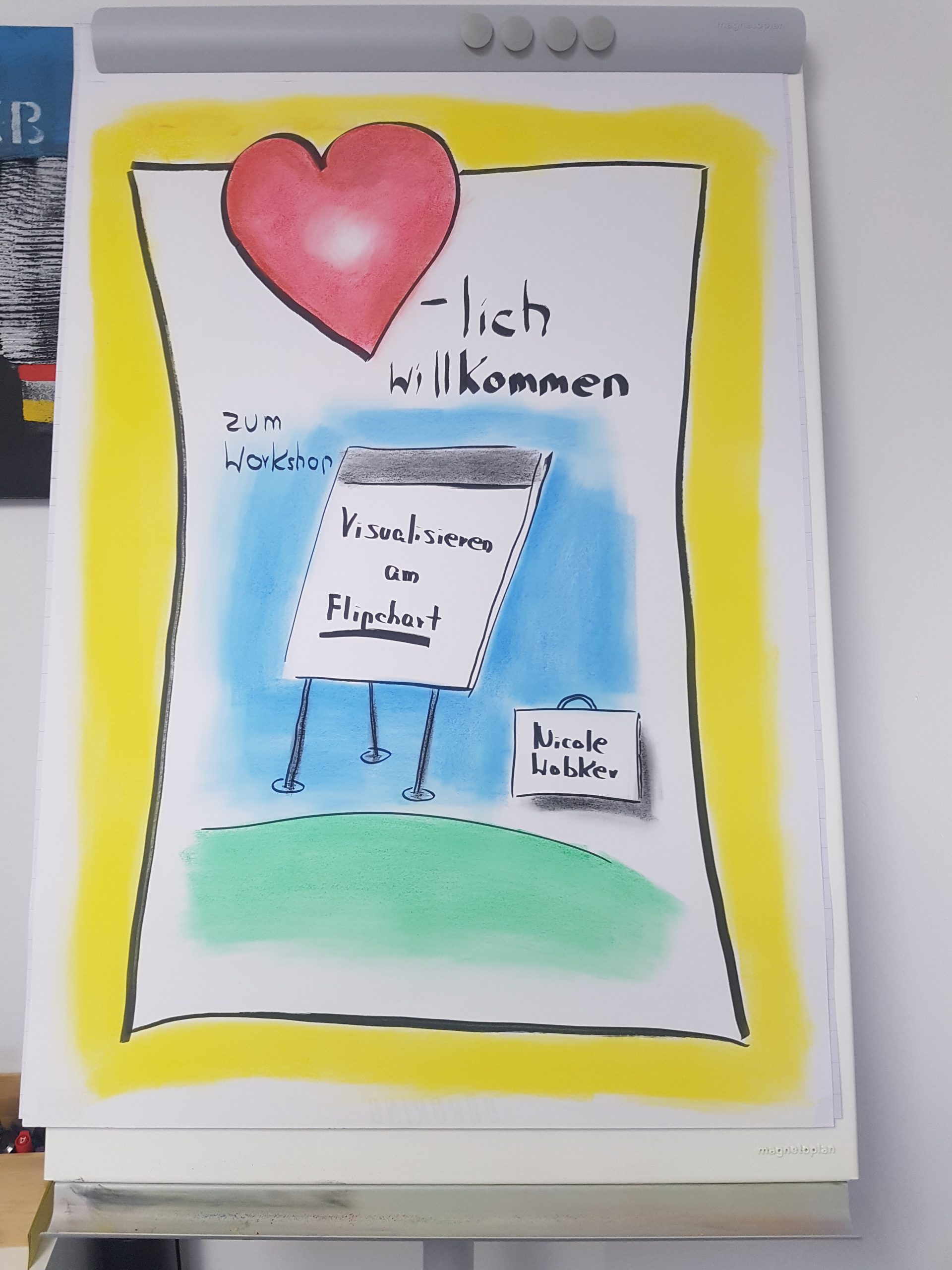 Postherzlich Willkommen Flipchart Vorlage